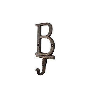 Handcrafted Nautical Decor Rustic Copper Cast Iron Letter B Alphabet Wall Hook 6"