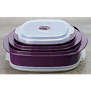 Calypso Basics by Reston Lloyd 6-Piece Microwave Cookware, Steamer and Storage Set, Plum
