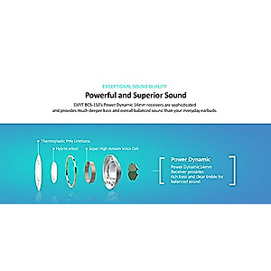 EXFIT BCS-150 | Wireless Bluetooth Headphones Neckbands with Clear Calls, Powerful Bass, Noise Reduction for Home Office, Video Conference (Black)