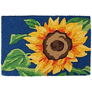 Bold Sunflower Jellybean Accent Rug with Flower Floral Rug 20"x30" Doormat