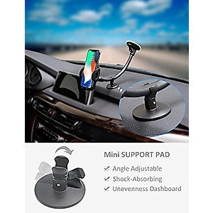 Car Windshield Phone Holder Mount, EXSHOW Universal Car Window Cell Phone Truck Mount with Gooseneck Long Arm Super Suction Cup for iPhone 12 11 Xr Xs Max X 8 Plus 7 6S, Samsung and All 3.5-6.5" Phone