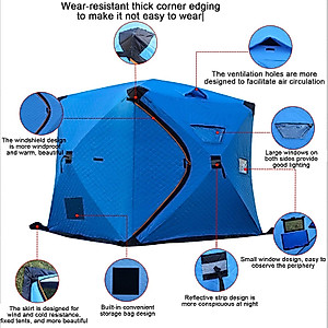 Ice Fishing shelter Ice Fishing Shelter Pop-Up Portable Insulated Ice Fishing Tent Ice Fishing House with Double Door Design Waterproof Oxford Fabric Ideal for Weekend Camping and Fishing