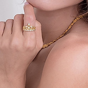 Guliette Verona Silver Princess Crown Ring (Black Rhodium Plated) (8)