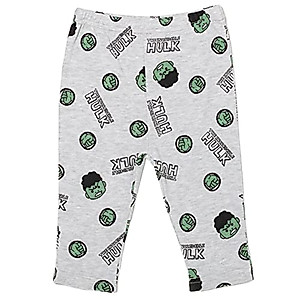 Marvel Avengers Hulk Newborn Baby Boys 3 Piece Outfit Set: Cuddly Bodysuit Pants Hat Green/Gray
