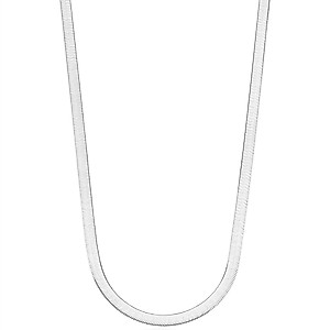 Miabella 925 Sterling Silver Italian Solid 4.5mm Flexible Flat Herringbone Chain Necklace Women, Made in Italy (Length 24 Inches)