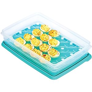 Buddeez [Made in USA] Deviled Egg Carrier with Lid | Deviled Egg Tray with Lid | Deviled Egg Container(s) are Stackable and hold 24-Eggs