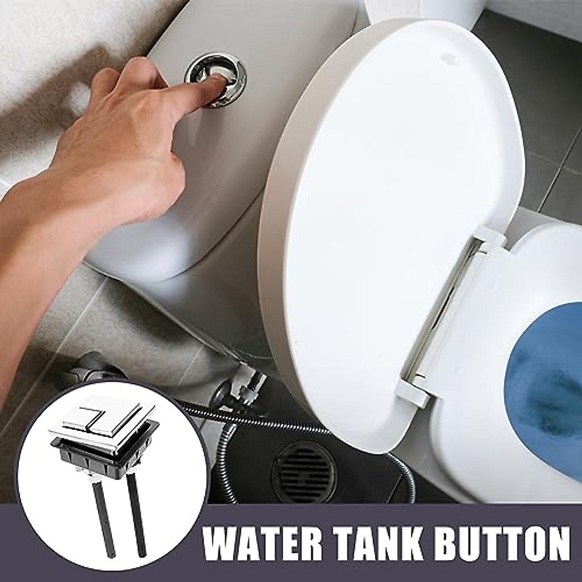 OSALADI Auto Face Tracking Tripod Toilet Water Tank Button Dual Flush Button Bathroom Toilet Push Button Plastic Toilet Flush Button Shower Door Bottom Guide