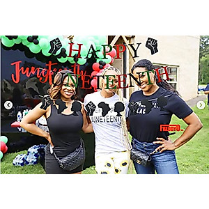Happy Juneteenth Banner, Glittery Happy Juneteenth Decorations, Freedom Day Patriotic Party Supplies, Africa American Independence Day Party Decorations