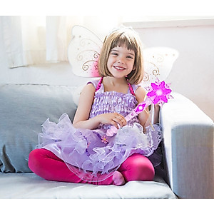 Light Up Frozen Snowflake Wand with Sound, Magic Wand for Kids Girls Princess Birthday Party (Motion Sensitive) Costume Accessories 2 Pieces (Pink Blue)