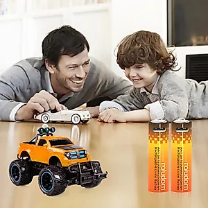 Roludom AA Rechargeable Batteries 1.5V / 2600mAh, USB-C AA Battery Lithium-ion Battery, 1.5h Fast-Charge,Not Need Extra Batteries Charger, The Battery can be Recycled 1200 Times-4 Pack