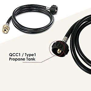 QuliMetal 5 Feet Propane Adapter Hose and Portable Table Top Griddle, 22 Inch 2-Burner Propane Gas Flat Top Grill with Hood, 24,000 BTUs Camping Grill with Carry Bag