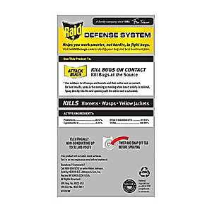 Raid Wasp and Hornet Killer Spray, Kills the entire nest, Kills Paper Wasps, Yellow Jackets, Mud Daubers and more, 14 oz