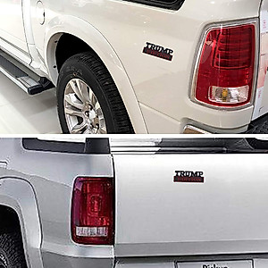 GeeGeeTop Universal Trump Edition Emblem Sticker Replacement Car Truck SUV Compatible with Ford F150 Jeep Dodger Chevrolet Badge Tailgate Badge Front Grille Hood Trunk (Black+Red)