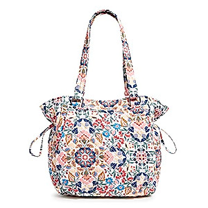 Vera Bradley Women's Cotton Glenna Satchel Purse, Enchanted Mandala - Recycled Cotton, One Size