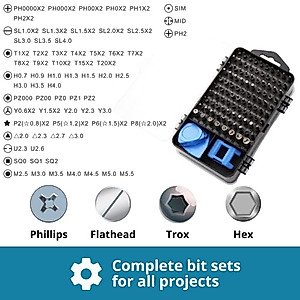 Kooling Monster KOMBO-01, 117 in 1 Precision Screwdriver Set, Professional Magnetic Repair Tool Kit with Screw Mat & Anti-Static Brush for All Electronics (Computer, Laptop, PS4, XBOX, iPhone, iPad)