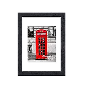 VMUZEDER 8x10 Picture Frame Black Set of 6,Display Pictures 5x7 with Mat or 8x10 Without Mat for Wall Mounting or Table Top Display, Photo Frames Collage for Wall