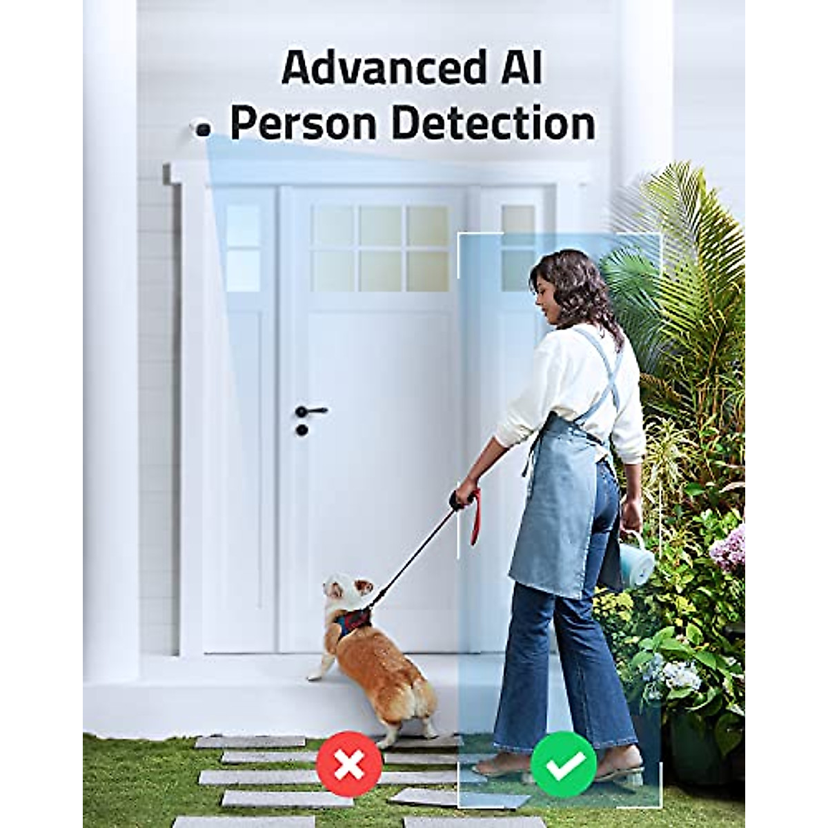 eufy security, SoloCam E40, Outdoor Security Camera, Advanced AI Person-Detection, Two-Way Audio, 2K Resolution, 2.4 GHz Wi-Fi Only, IP65 Weatherproof, No Monthly Fee