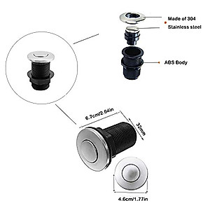 𝟐𝟎𝟐𝟑 𝙐𝗽𝒈𝒓𝒂𝒅𝒆𝒅 Sink Top Push Button with Air Hose Replacement, Air Switch Button for Garbage Disposal Sink Top Air Actived Switch Sink Garbage Disposal Parts by Ketofa