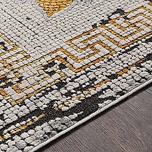 Mark&Day Area Rugs, 8x10 Herblay Updated Traditional Mustard Area Rug, Orange/Beige/Gray Carpet for Living Room, Bedroom or Kitchen (7'7" x 10'2")