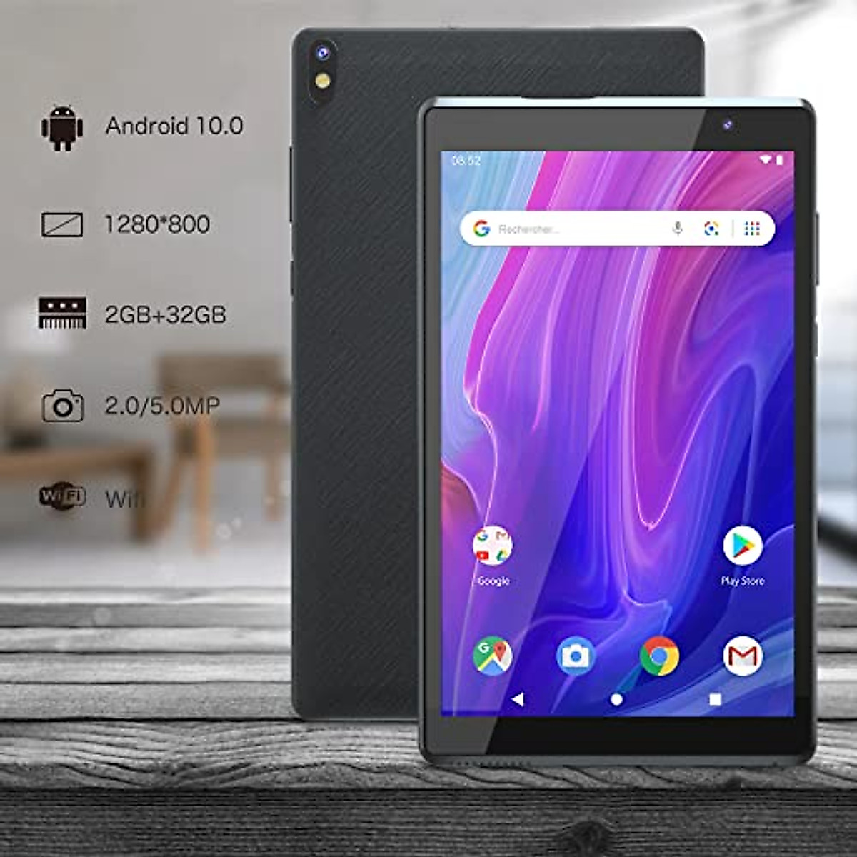 BYANDBY Android Tablet 8 inch, Android 11 Tablet, 2GB RAM 32GB ROM, Tablet for Kids, Quad-Core Processor, Dual Camera, WiFi, 128GB Expand, GMS Certified