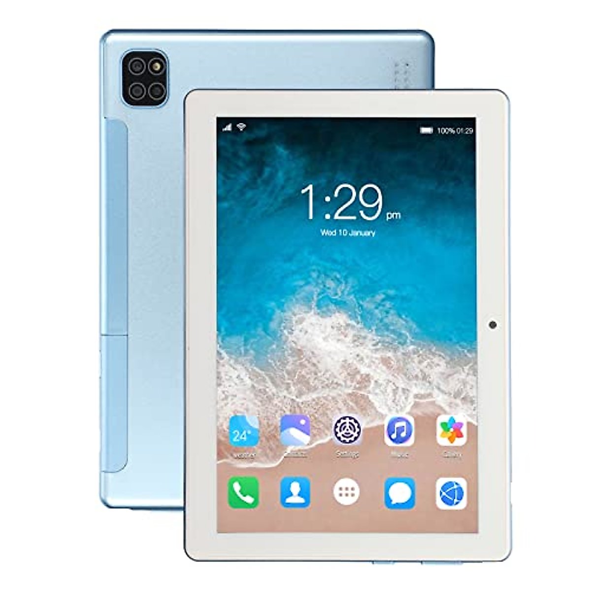 Tablet for Android10, 8 Inch 1920x1080 IPS Screen, 4G RAM 64G ROM, Octa Core CPU Processor, Dual SIM Card Calling Tablet, 2.4G WiFi Bluetooth4.2, 2MP 8MP Dual Camera