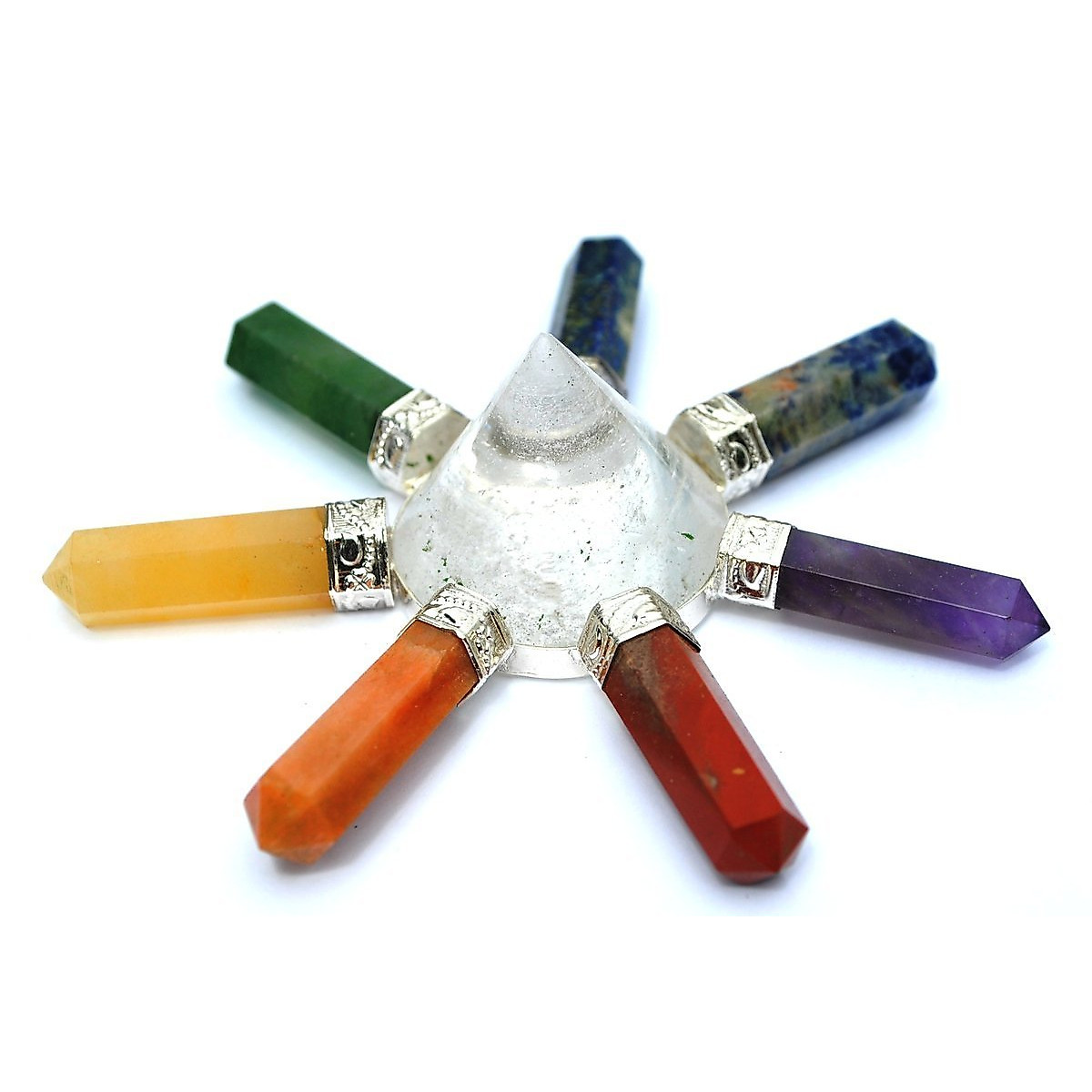 7 Chakra Conical Pyramid Energy Generator with Chakra Booklet