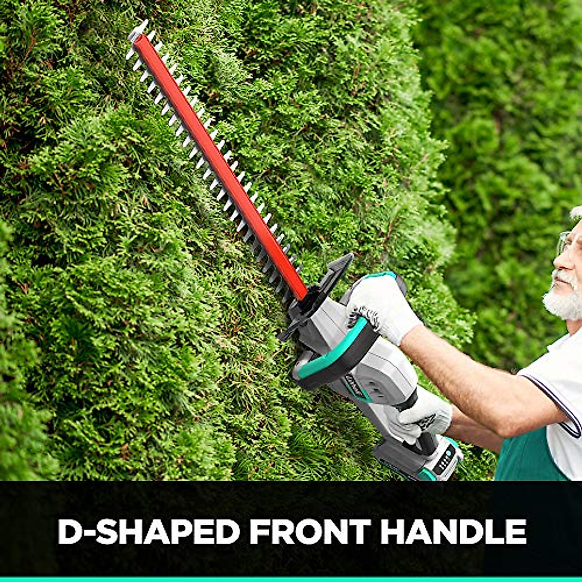 Litheli 20V Cordless Hedge Trimmer 20 Inch, Power Hedge Trimmer for Bush & Shrub Cutting, Trimming, Pruning, with 2.0Ah Battery and Charger Included
