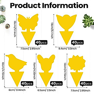 200 Sheets Fruit Fly Traps Sticky Traps for Fruit Fly Gnat Trap for House Indoors Sticky Traps Catcher for Gnats Fungus Gnats Mosquito Catcher Traps for Kitchen Outdoor Plants (Yellow)