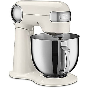 Cuisinart SMD-50CRM Precision Pro 5.5-Quart Digital Stand Mixer with 12-Speeds, 3 Preprogrammed Food Prep Settings, Mixing Bowl, Chef's Whisk, Flat Mixing Paddle, Dough Hook, and Splash Guard, Cream