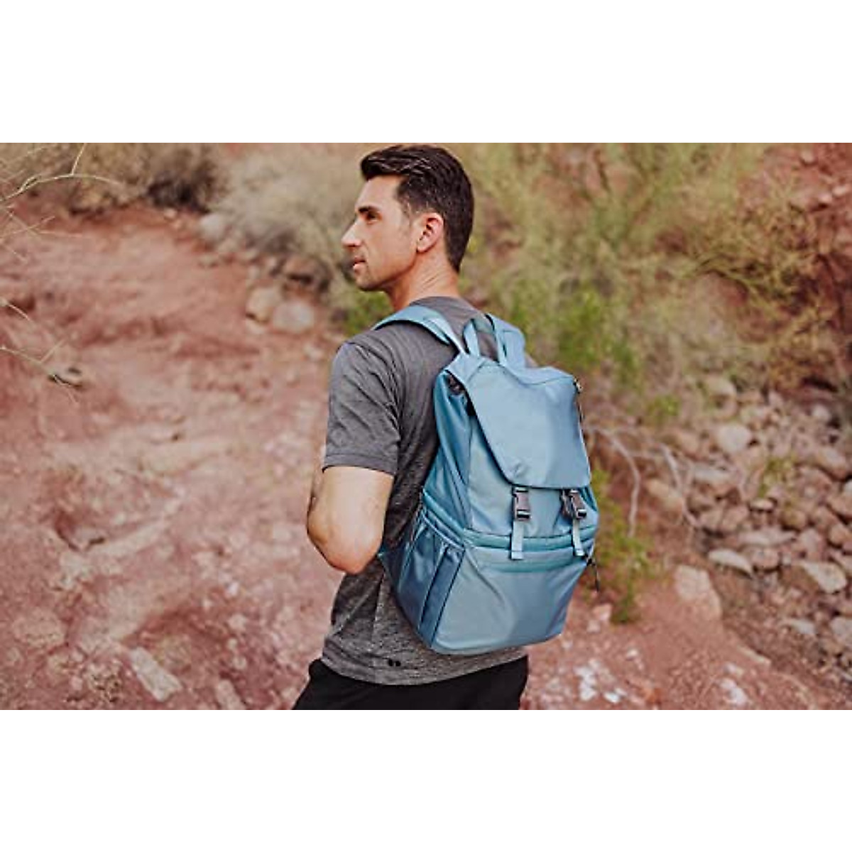 ONIVA Tarana Backpack Cooler made with Recycled Material, Soft Cooler Backpack, Upcycled Cooler Bag, (Aurora Blue)