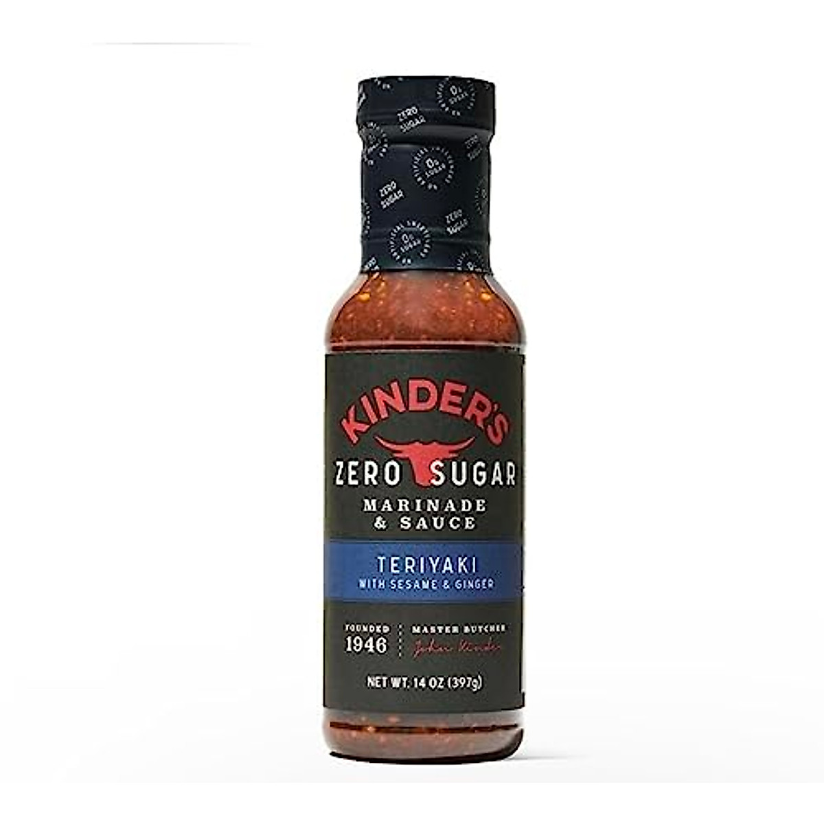 Zero Sugar Marinade & Sauce Kinders Net WT. 14 OZ (397g) Teriyaki with Sesame & Gimger