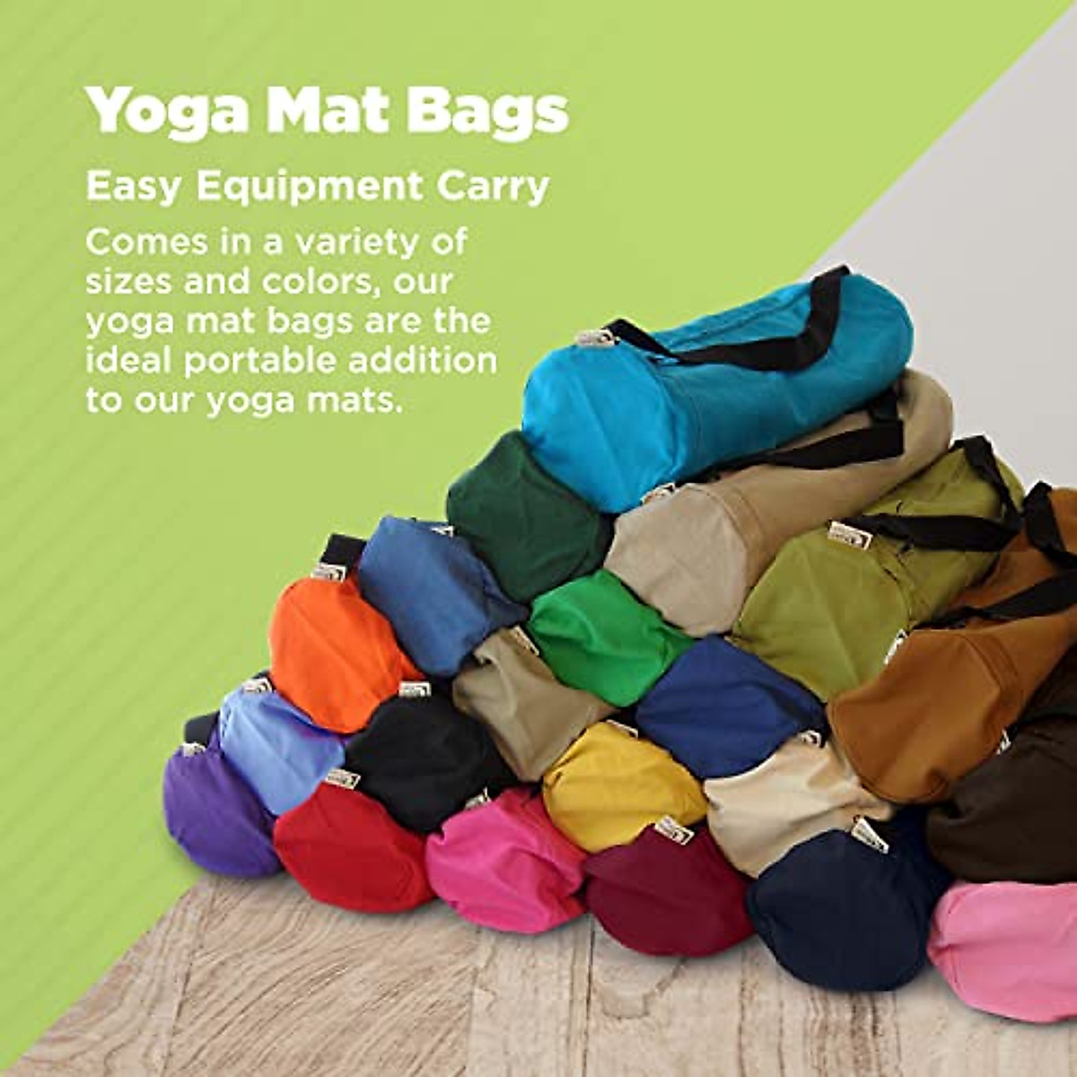 Saffron Cotton Mat Bag - 8" Round x 32" Long - Easy Open Zipper - Extra Large - (fits Manduka + Jade) - Made in USA