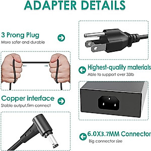 XTEES 180W 20V 9A Charger for ASUS Rog Zephyrus G14 G15 GA401I GA502 GA502D GA502DU GA502IU GA401 GA401II GA401IV TUF505DT TUF505DU TUF705DU ADP-1800DU TB H Connector Cable Feed