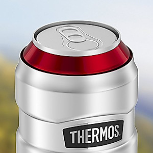 Thermos Stainless King Can Insulator with 360 Degree Drink Lid, Stainless Steel (SK1500ST4)