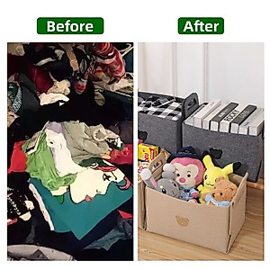 BDZBREN Large Clothing Storage Organizer for Closet 4 Pack - 16x10.5in Felt Fabric Closet Storage Baskets for Shelves, 6.5in High Rectangle Storage Baskets