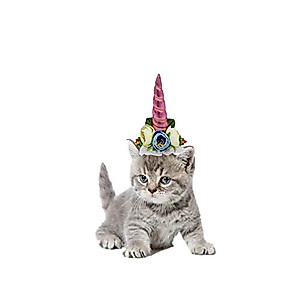 Unicorn Pet Hat Headband Decor: Dog Unicorn Horn Headband with Adjustable String for Pet Puppy Cat Party Daliy Decoration