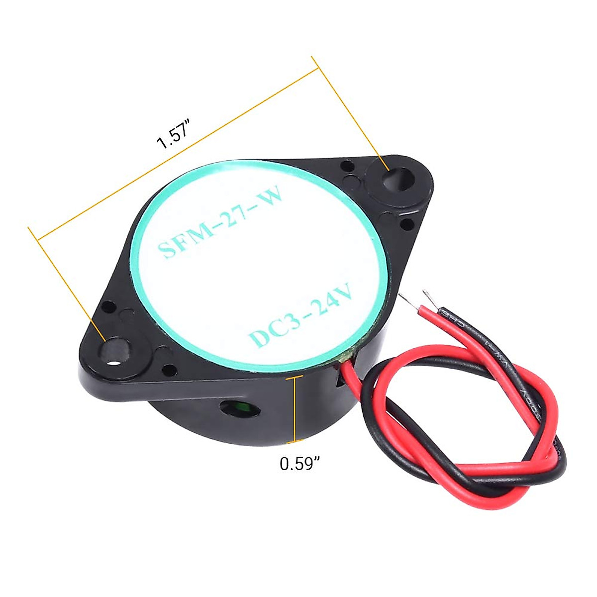 2 PCS Piezo Buzzer, Icstation Buzzer Alarm 12V Electronic Beep Buzzer 100dB Piezo Alarm Siren Continous Sound for Motorcycle Golf Cart Vehicles Car Alarm