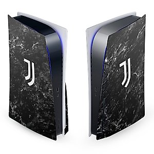 Head Case Designs Officially Licensed Juventus Football Club Black Marble Art Matte Vinyl Faceplate Sticker Gaming Skin Decal Cover Compatible With Sony PlayStation 5 PS5 Disc Edition Console
