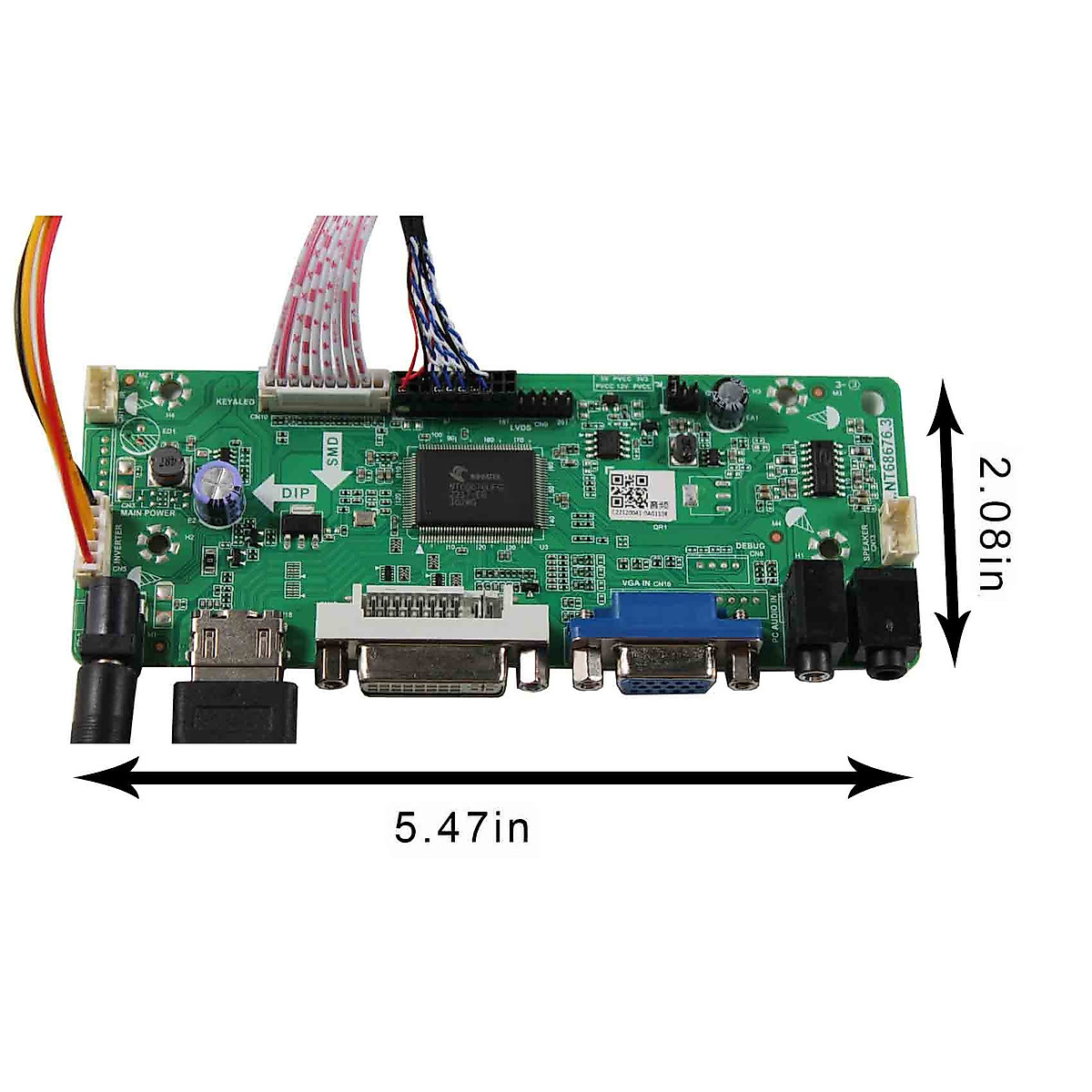 VSDISPLAY 12.1" 12.1 Inch 1024X768 Wide Viewing LCD Screen VS121T-001A with HD-MI DVI VGA Audio LCD Controller Board M.NT68676