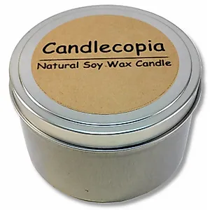 Candlecopia Pumpkin Soufflé Strongly Scented Hand Poured Vegan Travel Tin Candle, 8 Ounce Tin