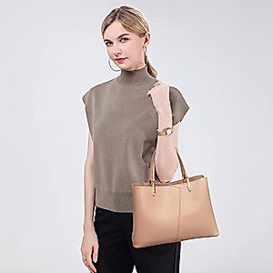 HENG REN Women's Handbags Shoulder Bags,Upgraded Version Medium Classical Style Purses Top Handle Satchel Bag for daily. (apricot)