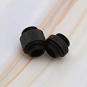 2pcs Black G1/4 Water Cooling Adapter with O- Ring Rubber Water Stop Plug Compatible with Computer Water Cooling System Water Tank and Pump