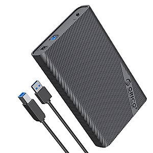 ORICO 3.5'' Hard Drive Enclosure for 2.5/3.5inch HDD/SSD USB 3.0 to SATA III HDD Enclosure with 12V Power Adapter Up to 18TB Support UASP-3521U3