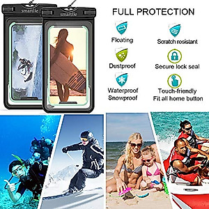 Floating Waterproof Phone Pouch/Holder, Universal Waterproof Case Dry bag Underwater for iPhone 13 12 11 Pro Max XR,XS, 8,7,6 Plus,SE, Samsung Galaxy S22 21 10 9/A/J/Note, 7”, Beach Water Pool -2 Pack
