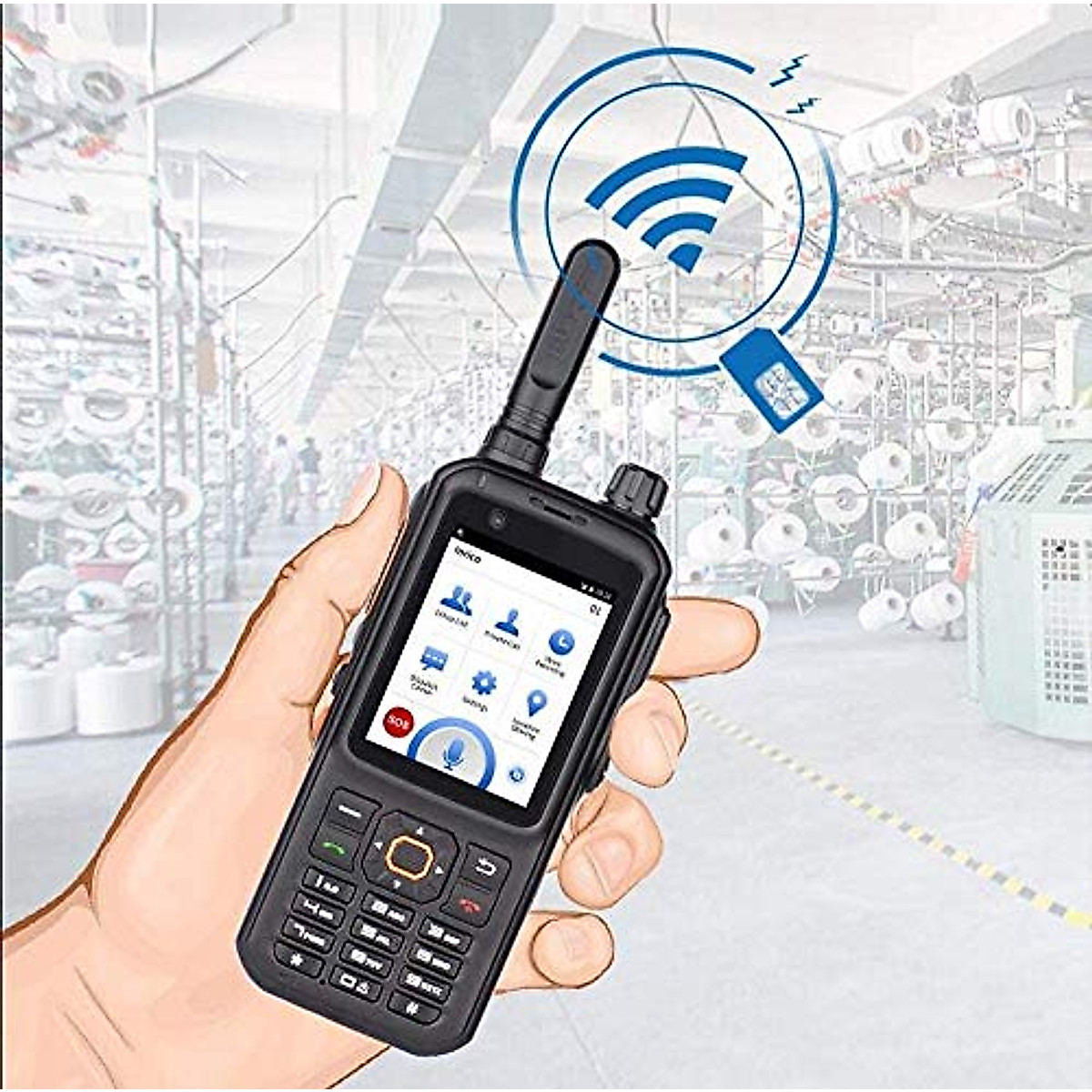 Inrico T320 4G Internet Mobile Radio WiFi Bluetooth Radio Unlocked GSM Compatible with Zello Real PTT Android 7.0 Network Radio
