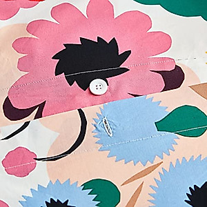Marimekko - Queen Duvet Cover Set, Cotton Percale Bedding with Matching Shams, All Season Home Decor (Ojakellukka Multicolor, Queen)