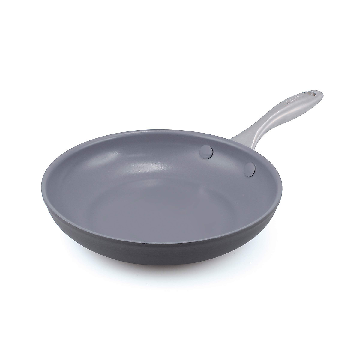 GreenPan Lima 1QT and 2QT Ceramic Non-Stick Saucepan Set, Gray - & Lima 8" Ceramic Non-Stick Open Frypan, Gray - CW0002858