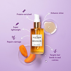 CURLSMITH – Bonding Oil, Lightweight Finishing Oil, For All Hair Types Including Dry & Damaged (60ml/2 fl oz)