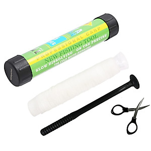 Milepetus PVA Mesh Bait Bags Carp Fishing Mesh Refill Stocking for Boilie Rig w/Funnel and Plunger Carp Fishing Accessory Tools (25MM)