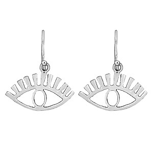 AeraVida Unique All-Seeing Eye .925 Sterling Silver Dangle Earrings | Unique Dangle Earrings for Women | Classic Sterling Silver Dangle Earrings | Vintage Eye Sterling Silver Earrings for Women